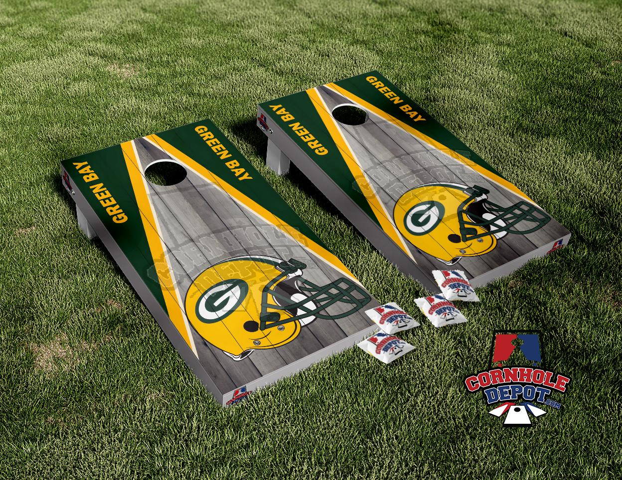 Green Bay Packers Helmet Cornhole Board Vinyl Wrap Skins Laminated Sti ...