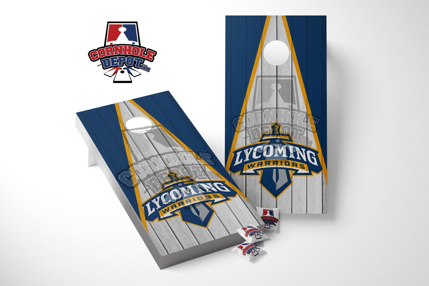 Lycoming Warriors Cornhole Board Vinyl Wrap Skins Laminated Sticker Se – We Print Vinyl Wraps