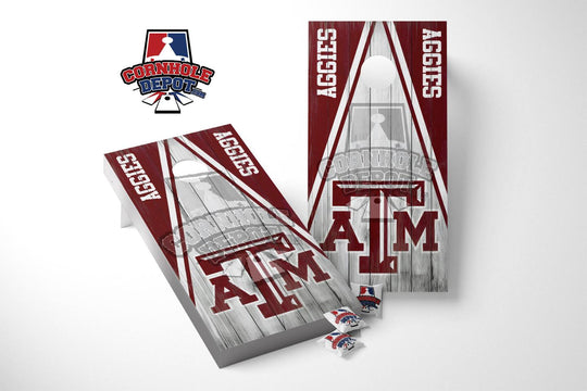 ATM Texas Gray AGGIES Cornhole Board Vinyl Wrap Skins Laminated Sticke ...