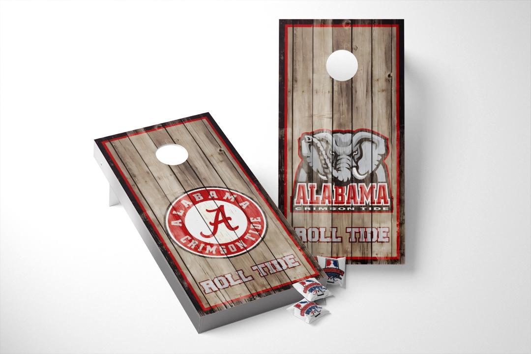 Alabama Crimson Cornhole Brown Board Vinyl Wrap Skins Laminated Sticke ...
