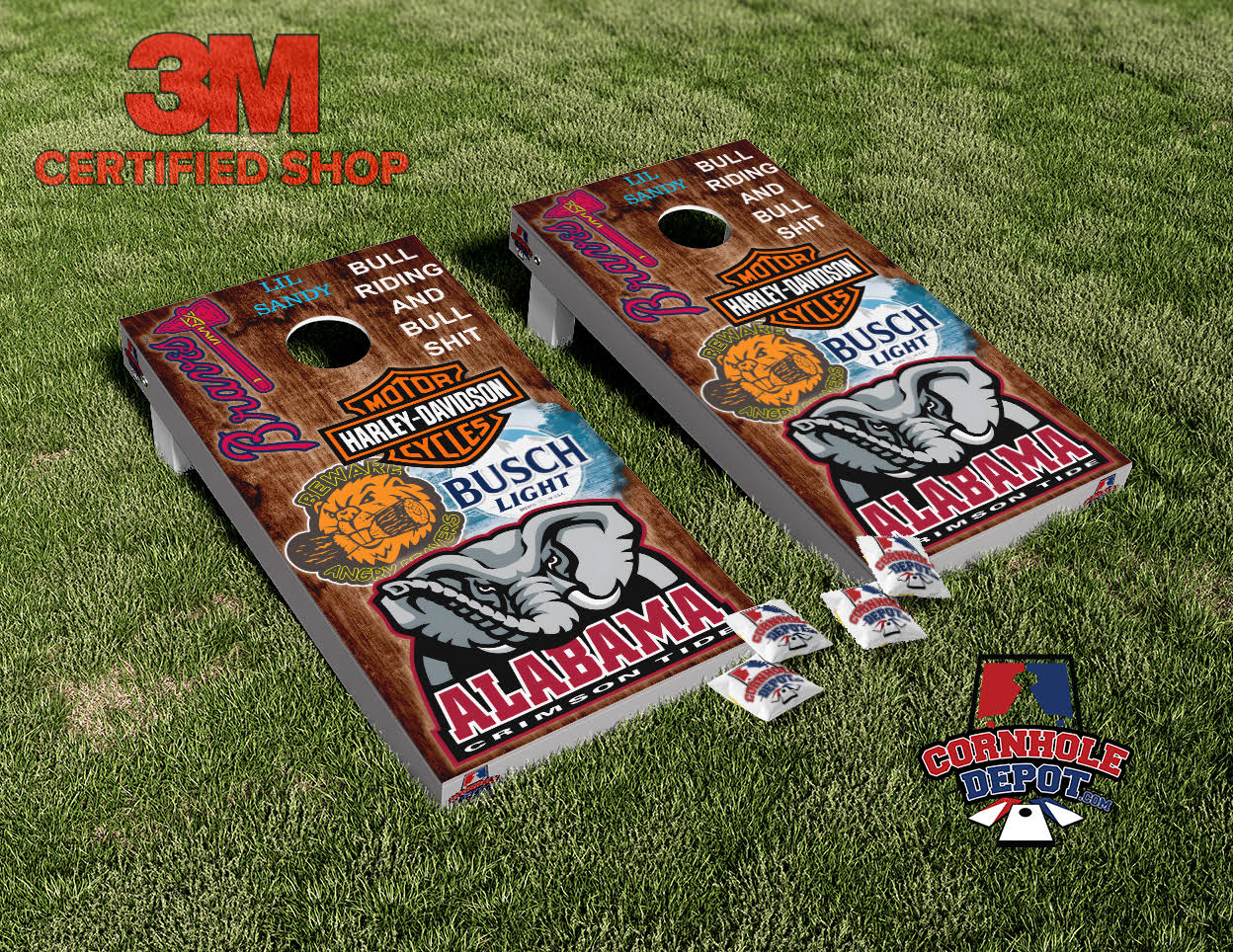 Alabama Mash Up Custom Cornhole Board Vinyl Wrap Skins Laminated Stick ...