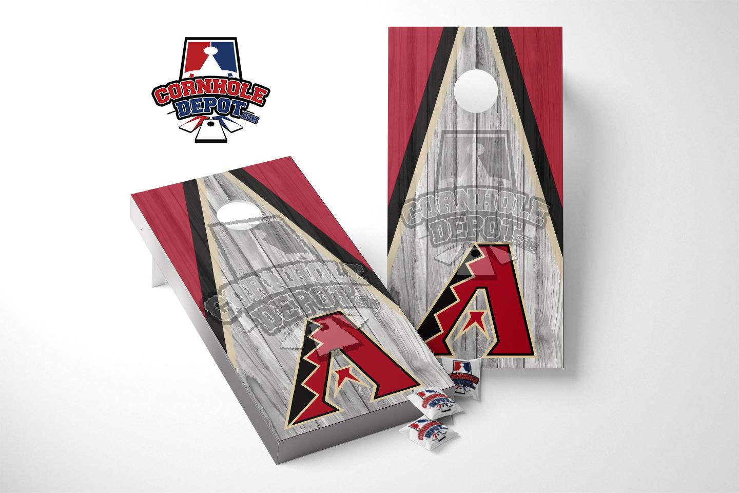 Arizona Diamondbacks Gray Washed Cornhole Board Vinyl Wrap Laminated S ...