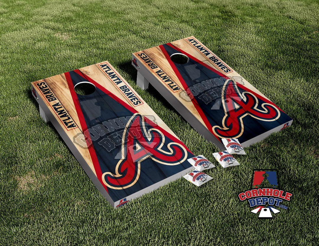 Atlanta Braves Sport Cornhole Board Vinyl Wrap Laminated Sticker Set D ...