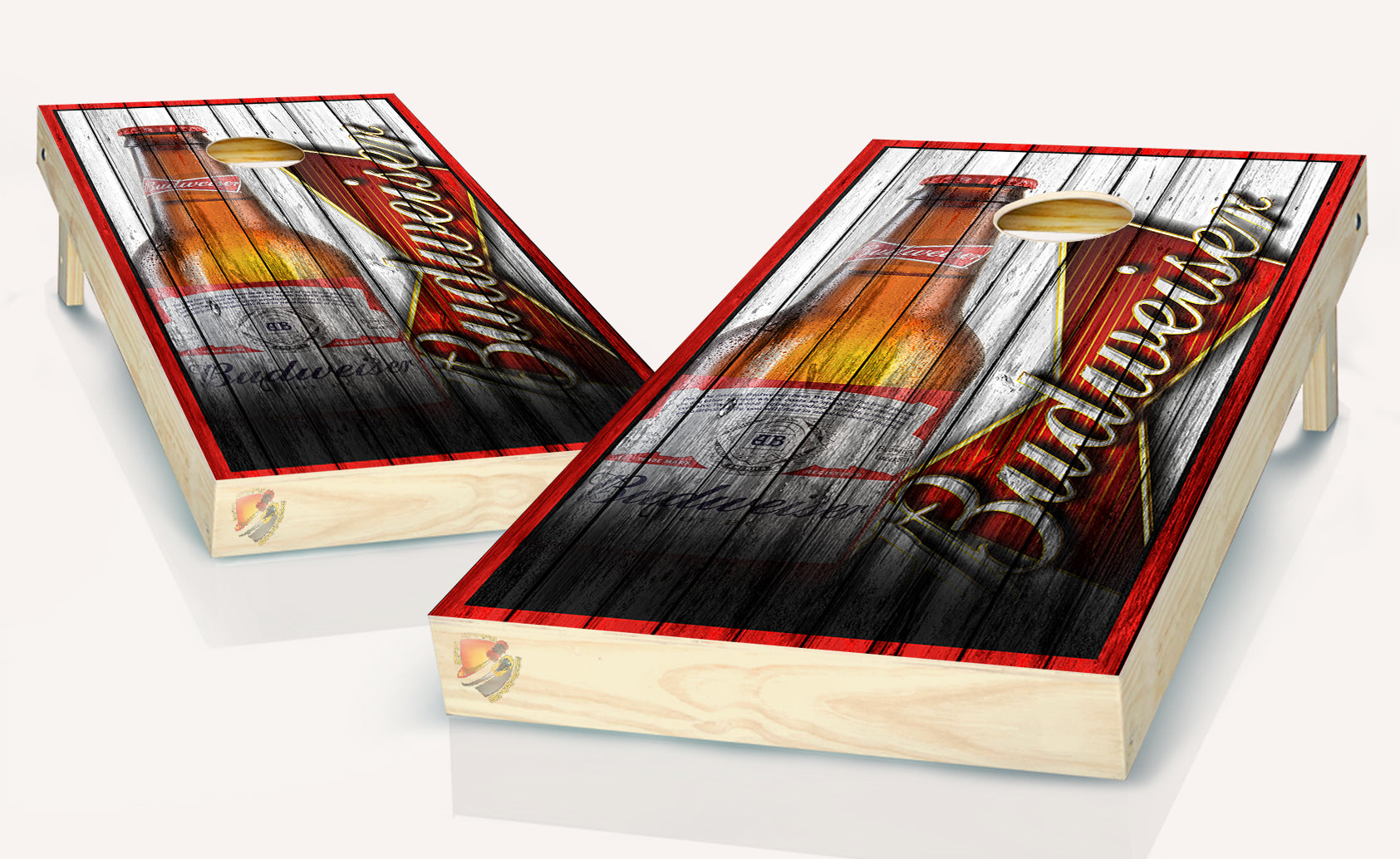 Budweiser Washed Cornhole Board Vinyl Wrap Laminated Sticker Set – We ...