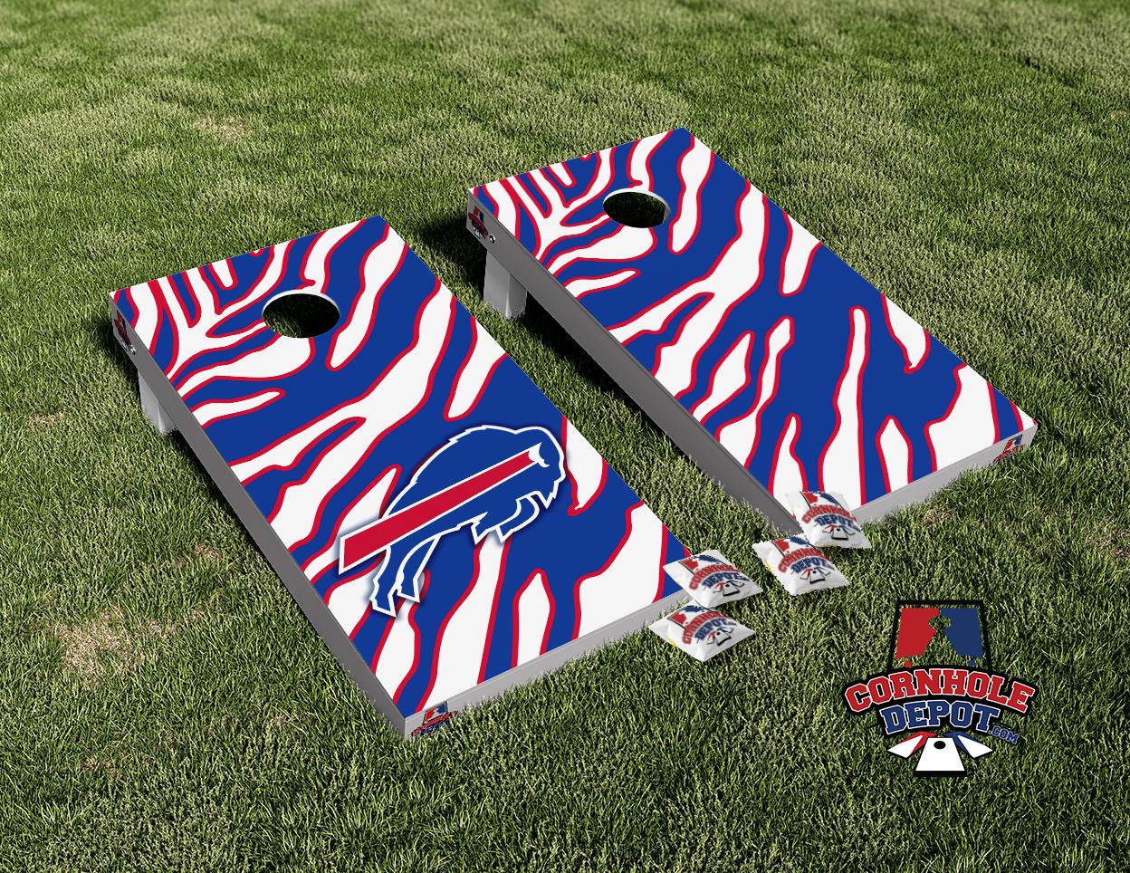 Buffalo Bills Zebra Pattern Cornhole Board Vinyl Wrap Laminated Sticke ...