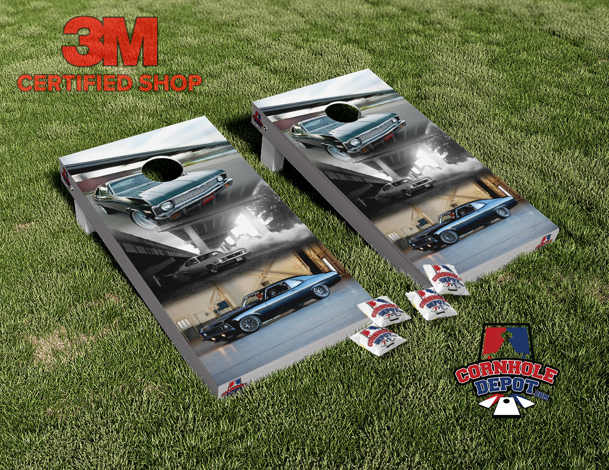 Cars Chevy Vintage Cornhole Board Vinyl Wrap Skins Laminated Sticker S ...