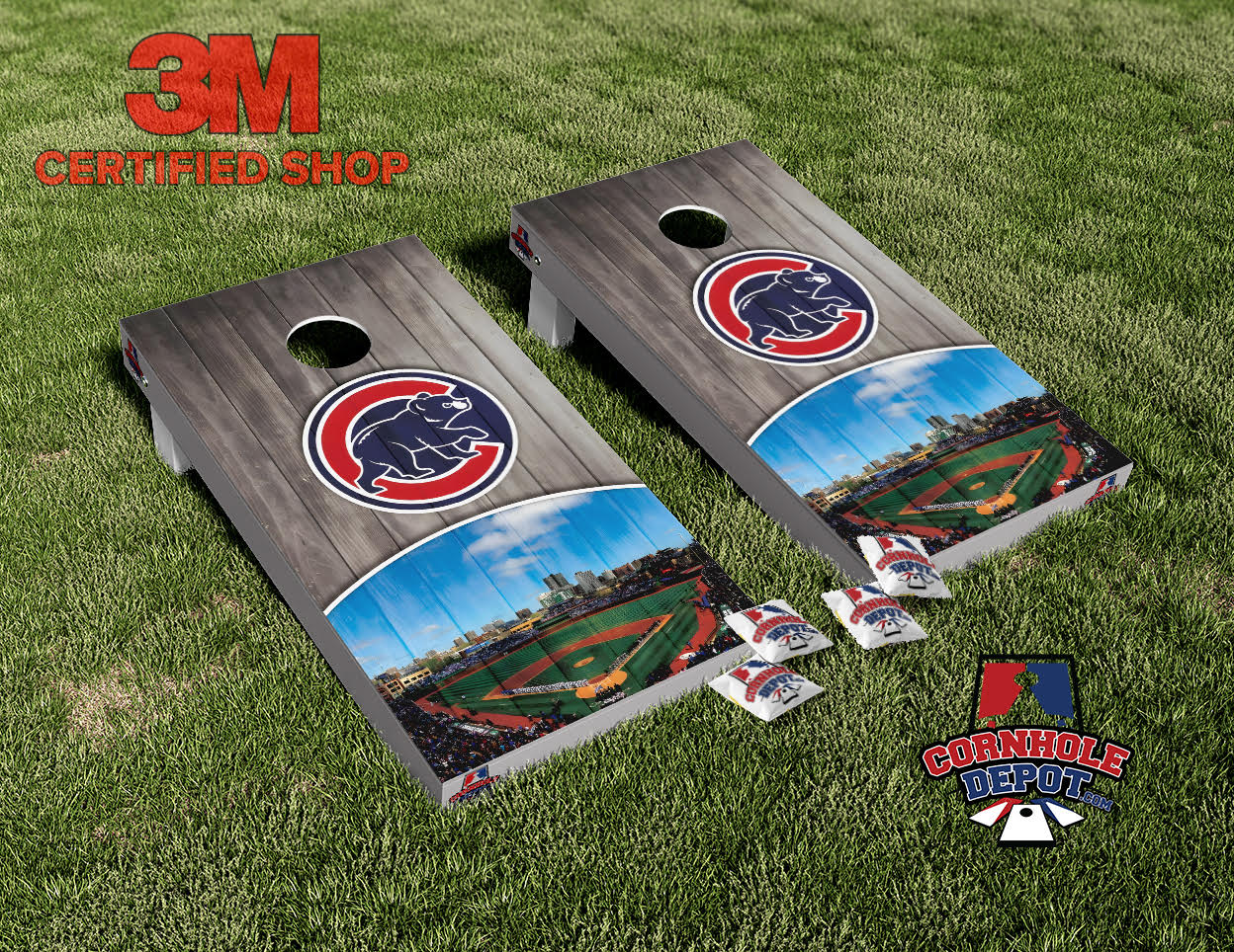Chicago Cubs Field Cornhole Board Vinyl Wrap Skins Laminated Sticker S ...