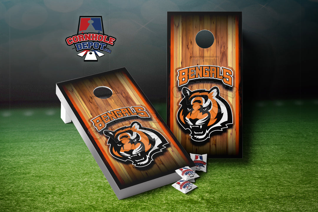 Cincinnati Bengals Tigers Cornhole Board Vinyl Wrap Skins Laminated St ...