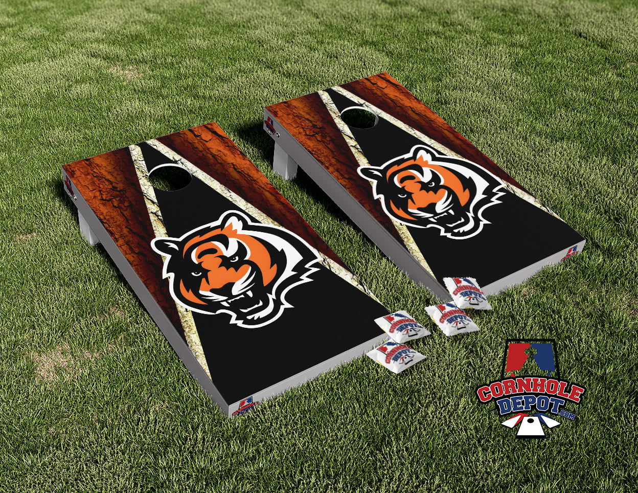 Cincinnati Bengals Tigers Cornhole Board Vinyl Wrap Skins Laminated St ...