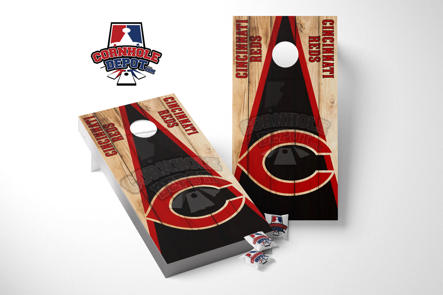 Cincinnati Reds Cornhole Board Vinyl Wrap Skins Laminated Sticker Set ...