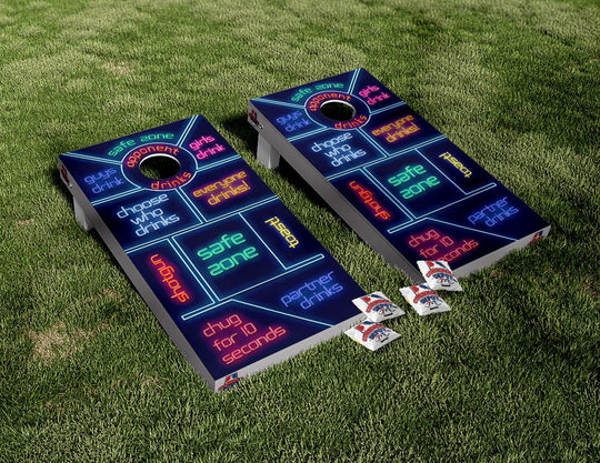 Drinking Game Neon Cornhole Board Vinyl Wrap Skins Laminated Sticker S ...