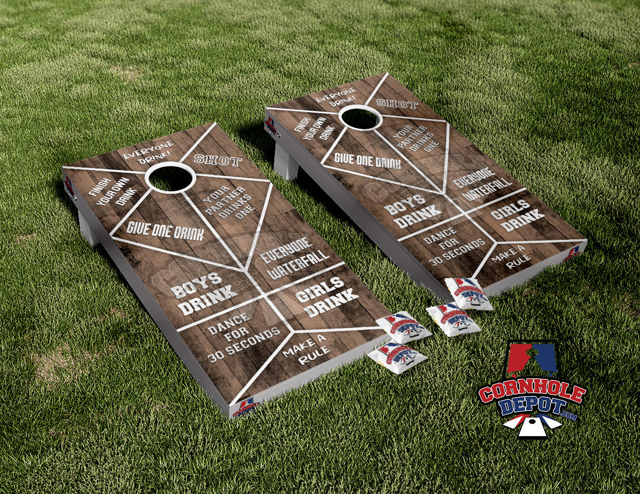 Drinking Game Rustic Wood Cornhole Board Vinyl Wrap Skins Laminated St ...