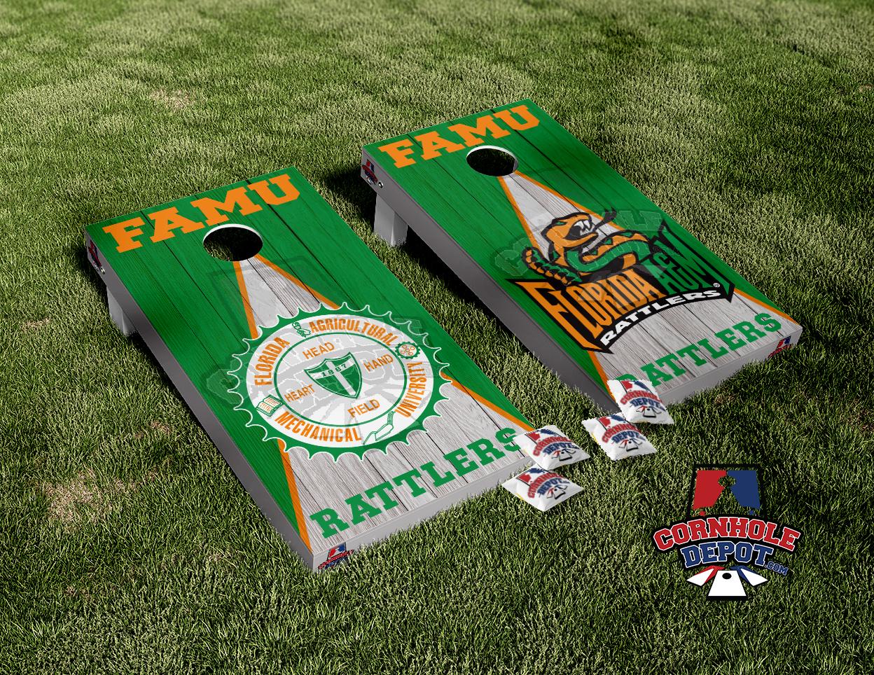 FAMU Rattlers Cornhole Board Vinyl Wrap Laminated Sticker Set Decal ...