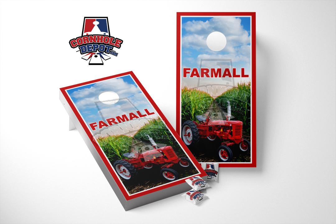 FARMALL Tractors Farm Cornhole Board Vinyl Wrap Skins Laminated Sticke ...
