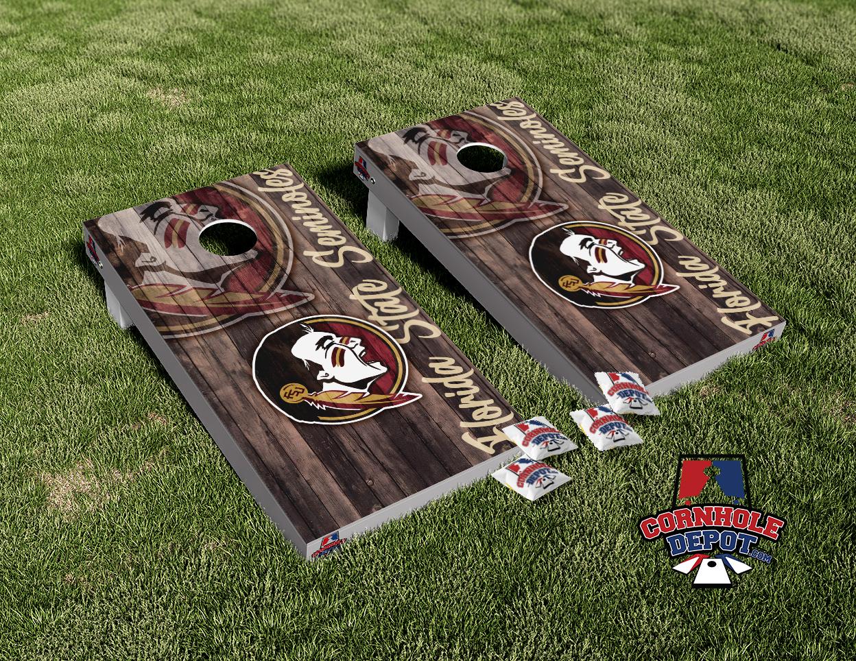 FSU Florida State Seminoles Wood Cornhole Board Vinyl Wrap Skins Lamin ...