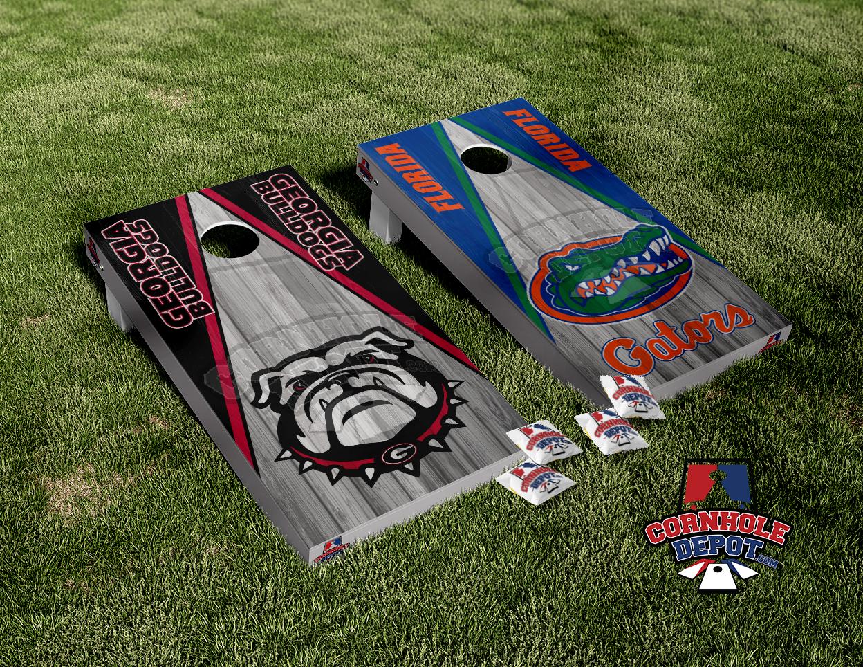 Florida Gators and Georgia Bulldogs Split Set Cornhole Board Vinyl Wra ...