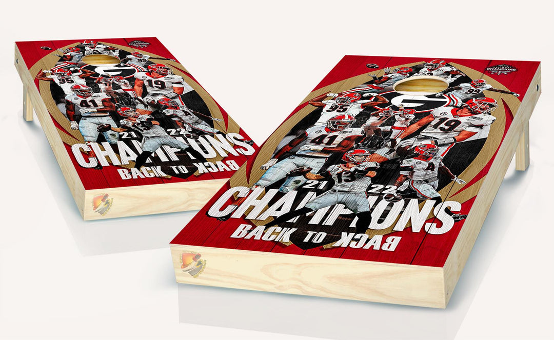Georgia Back to Back Champions Cornhole Board Vinyl Wrap Laminated Sti ...