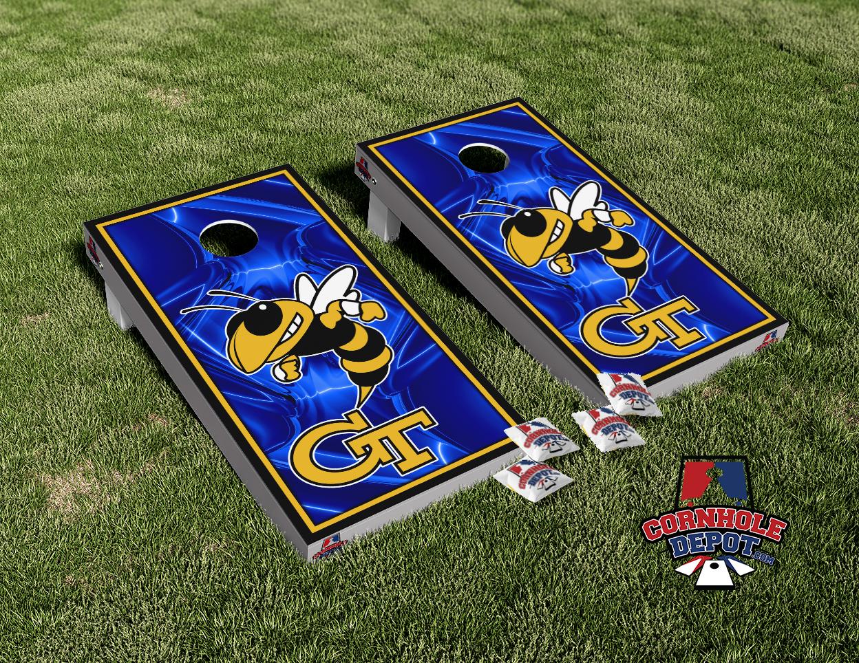 Georgia Tech GT Cornhole Board Vinyl Wrap Skins Laminated Sticker Deca ...
