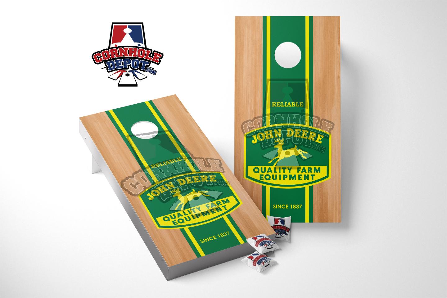 John Deere Farm Cornhole Board Vinyl Wrap Laminated Sticker Set Decal ...
