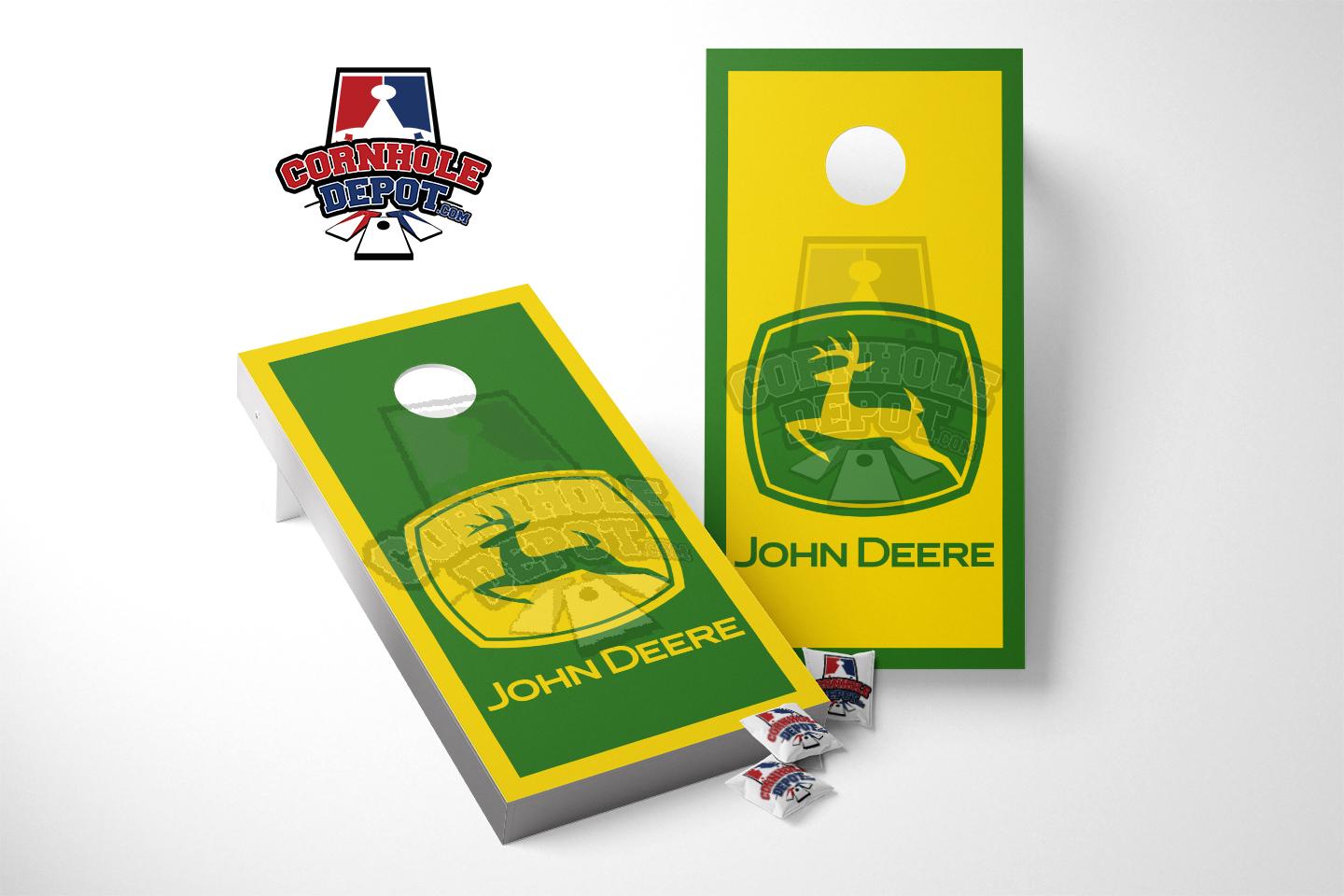 John Deere Tractor Farm Cornhole Board Vinyl Wrap Laminated Sticker Se ...