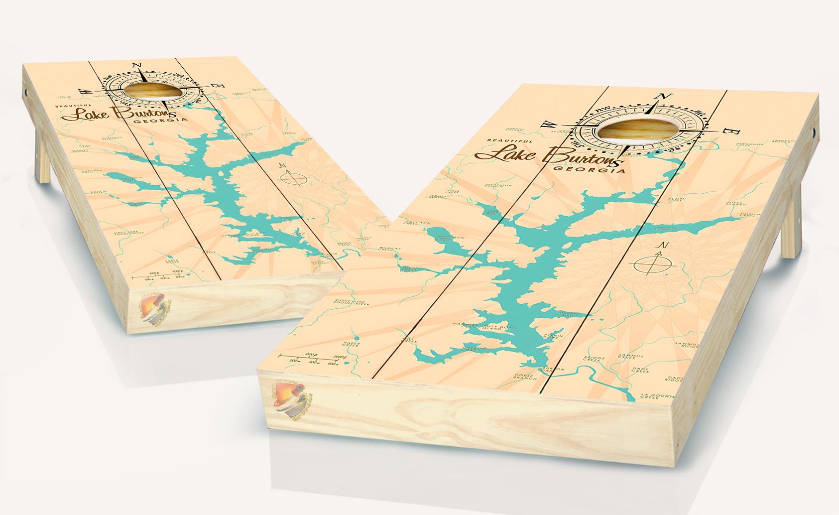 Lake Burton Georgia Compass Cornhole Board Vinyl Wrap Skins Laminated ...