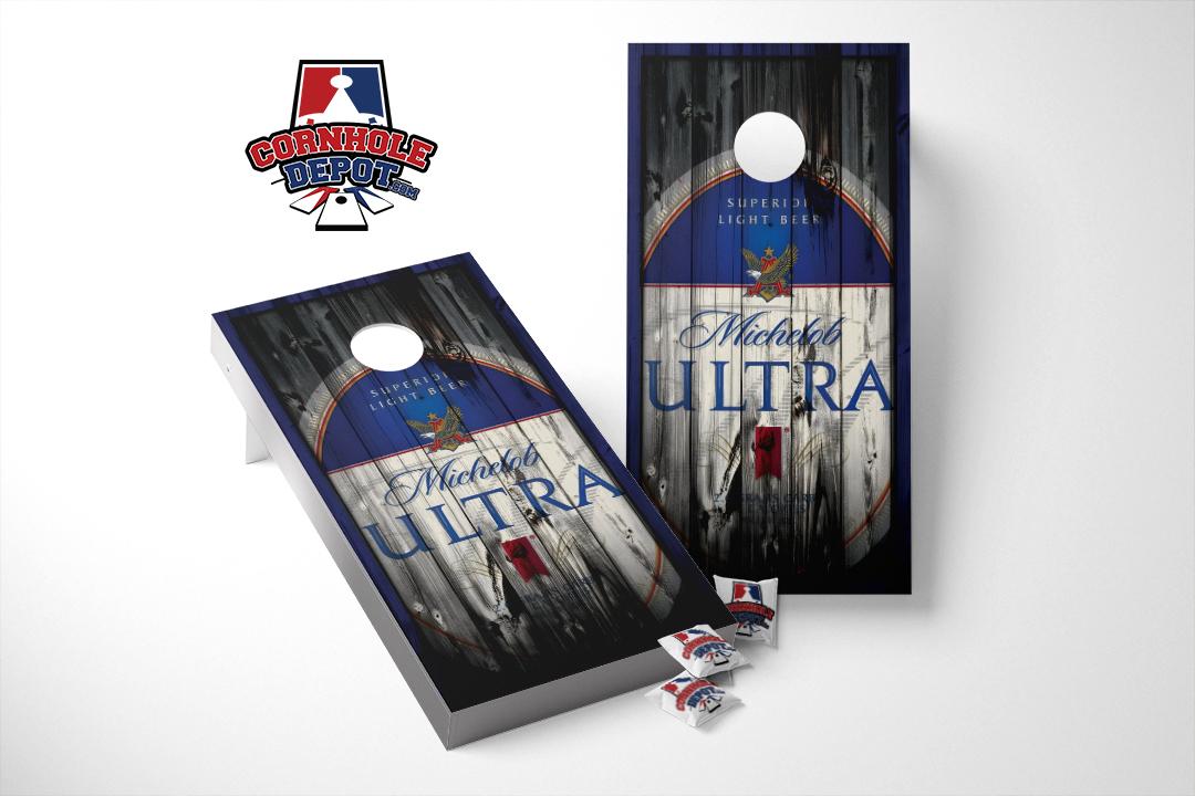 Michelob Ultra Washed Cornhole Board Vinyl Wrap Skins Laminated Sticke ...