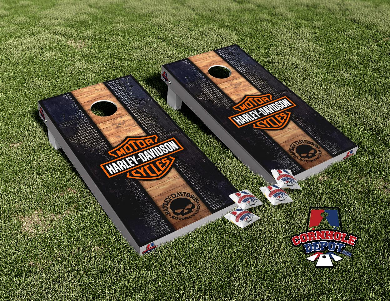 Harley Motorcycles Wood Cornhole Board Vinyl Wrap Skins Laminated Stic ...