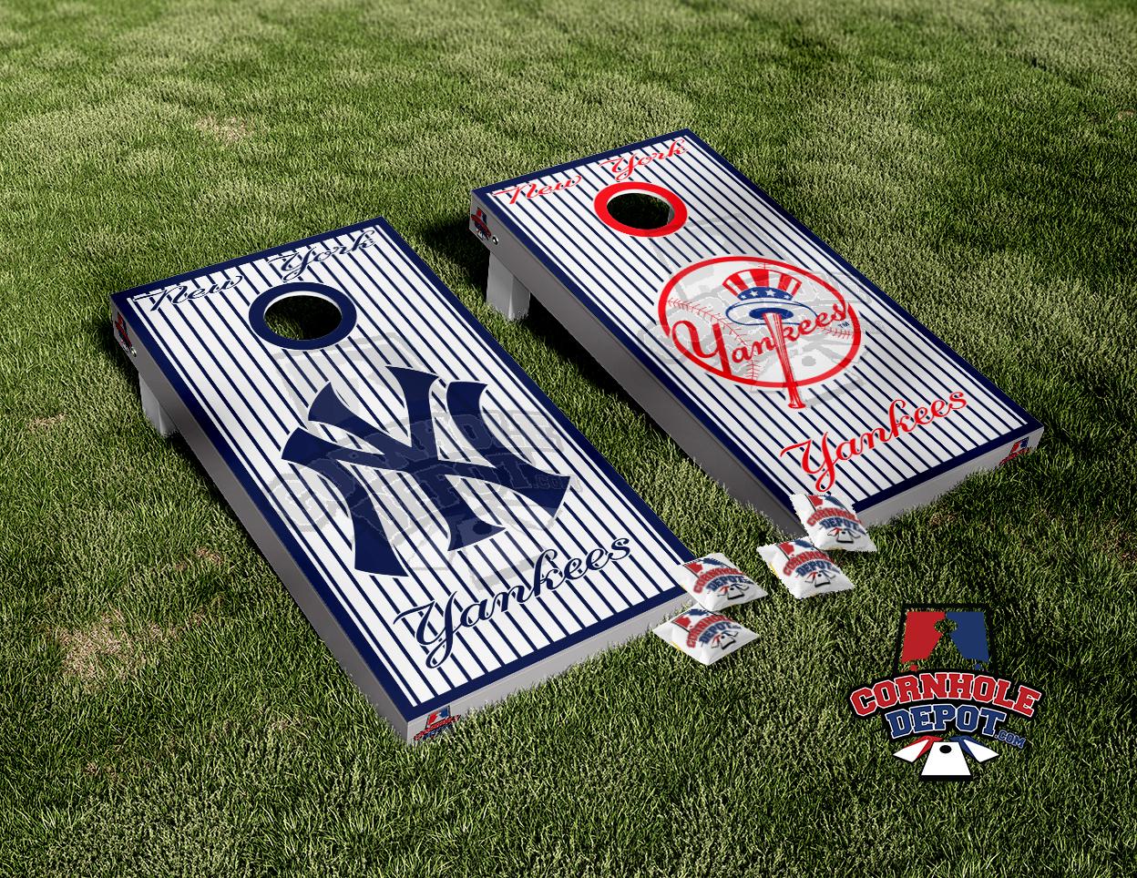 New York Yankees Split Set Cornhole Board Vinyl Wrap Skins Laminated S ...