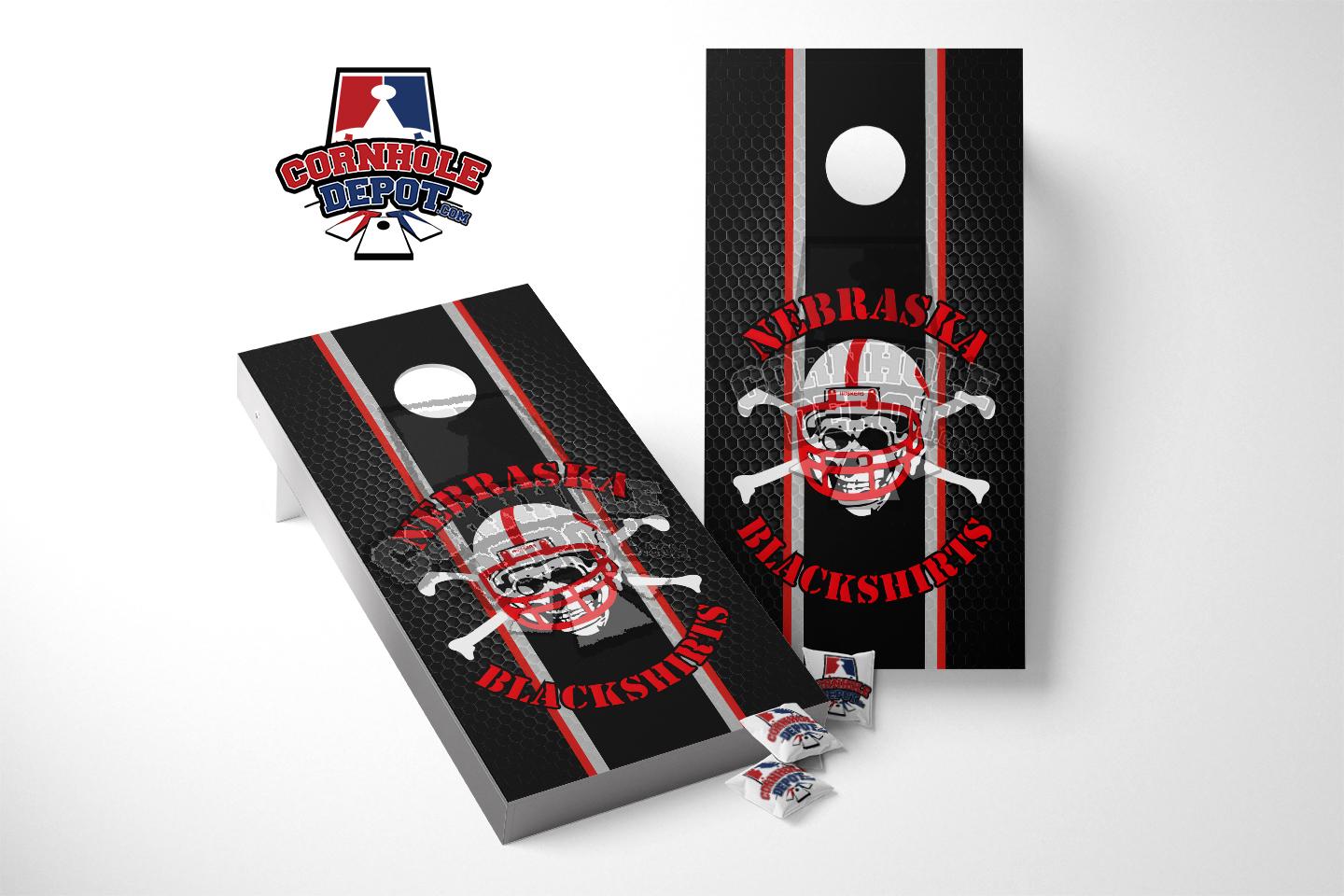 Nebraska Huskers Helmet Cornhole Board Vinyl Wrap Laminated Sticker Se ...