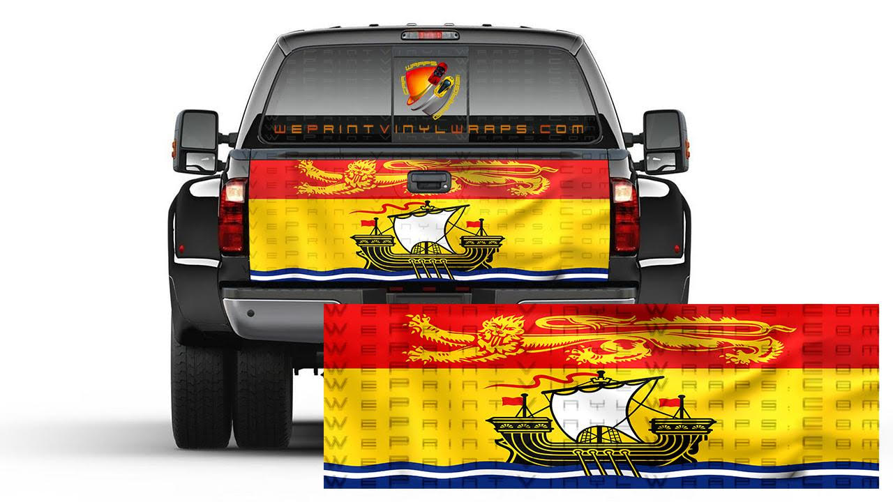 New Brunswick Canada Flag Tailgate Wrap Vinyl Graphic Decal Sticker Tr ...
