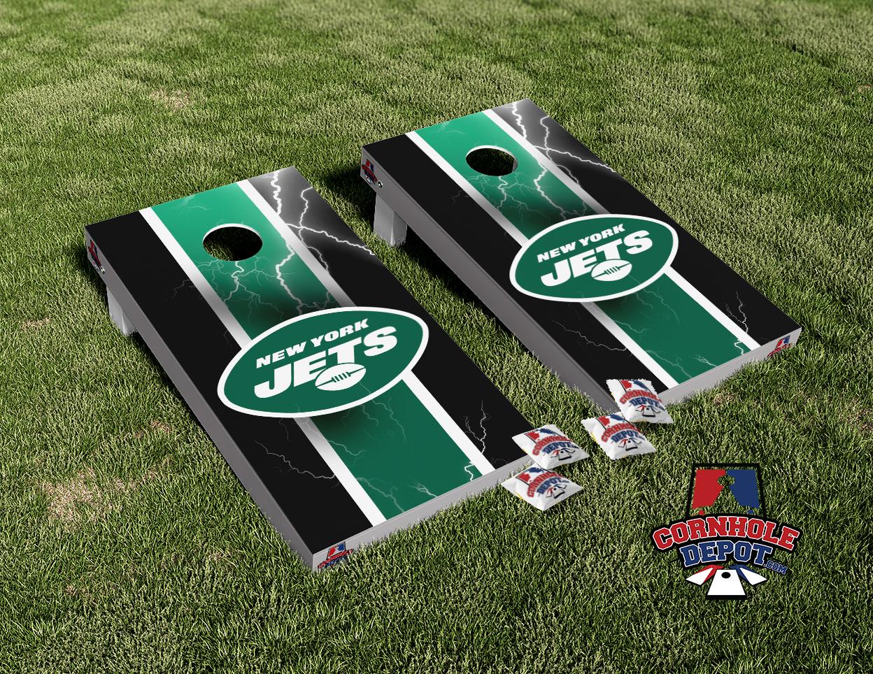 New York Jets Cornhole Board Vinyl Wrap Skins Laminated Sticker Set De ...