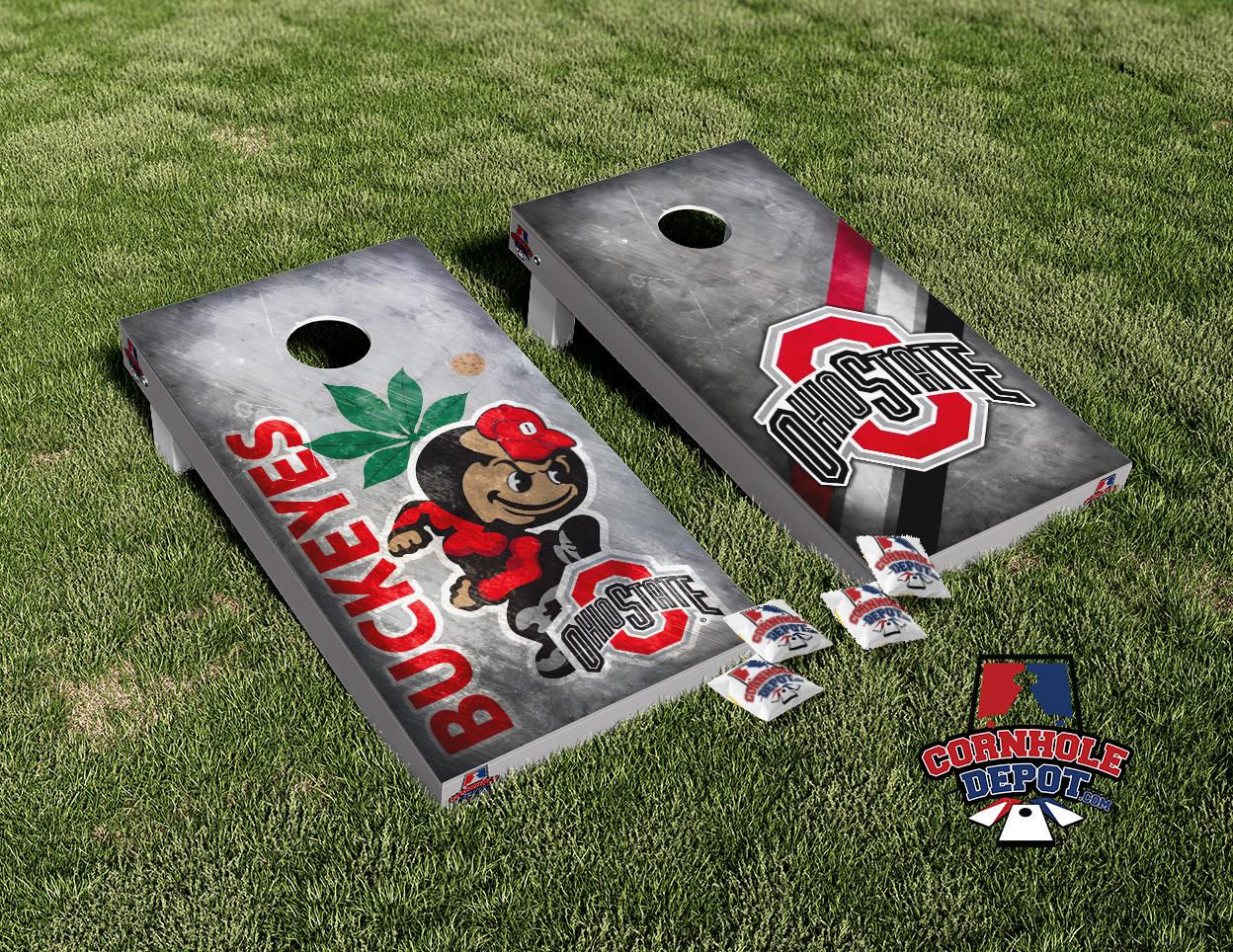 Ohio State Buckeyes Split Set Cornhole Board Vinyl Wrap Skins Laminate ...