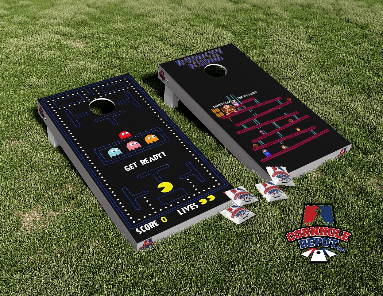 Pac-Man and Donkey Kong Cornhole Board Vinyl Wrap Skins Laminated Stic ...