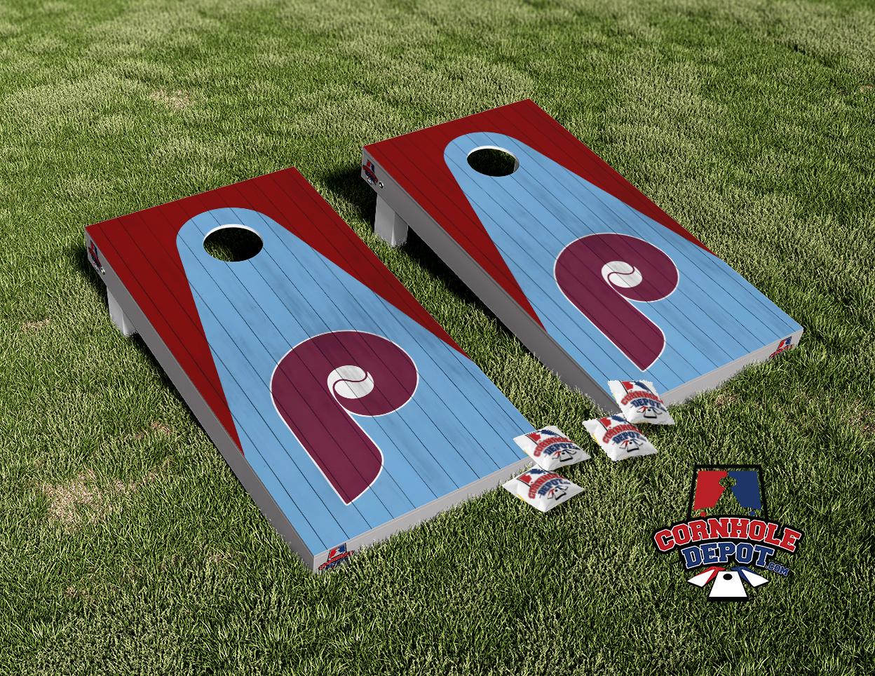 Philadelphia Phillies Retro Cornhole Board Vinyl Wrap Skins Laminated ...