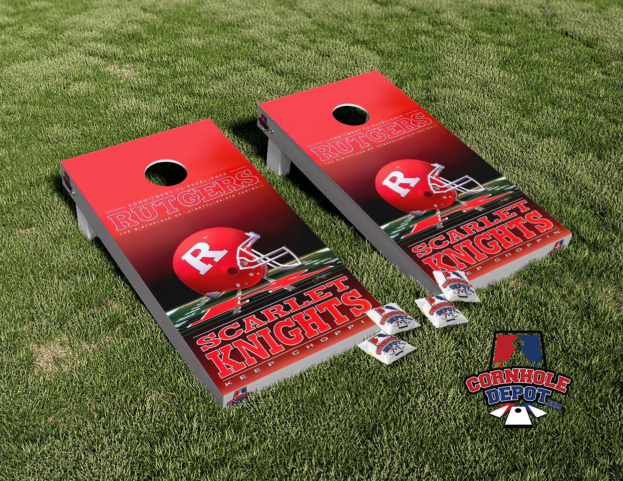 Rutgers Scarlet Knights Cornhole Board Vinyl Wrap Skins Laminated Stic ...