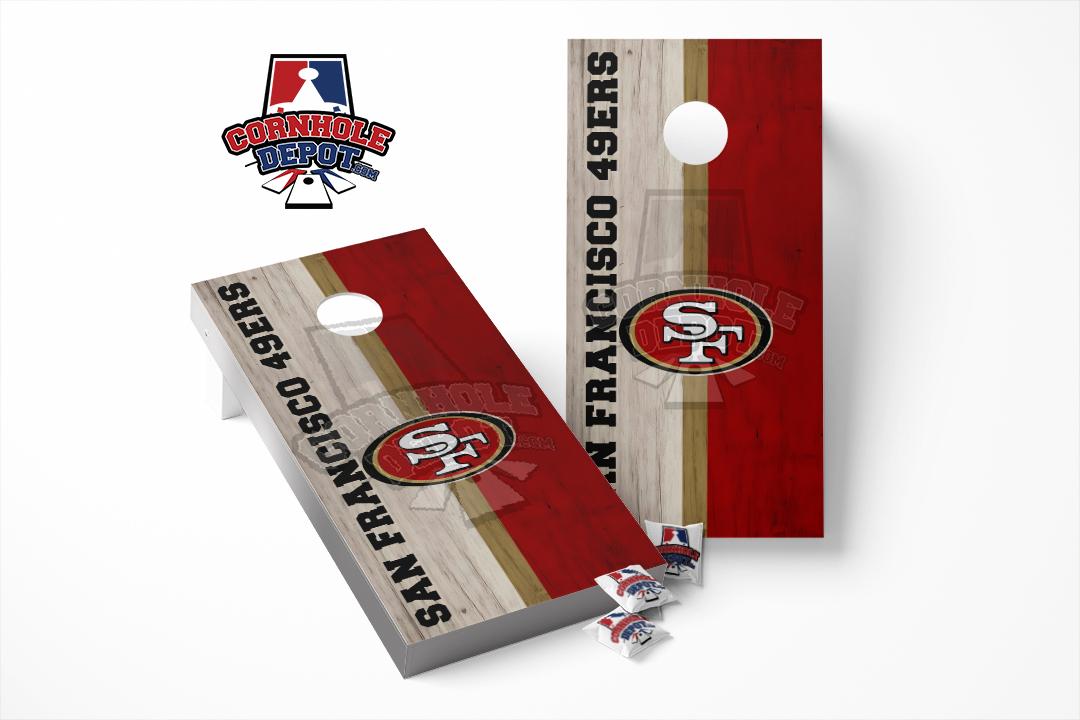 San Francisco SF 49ers Cornhole Board Vinyl Wrap Skins Laminated Stick ...