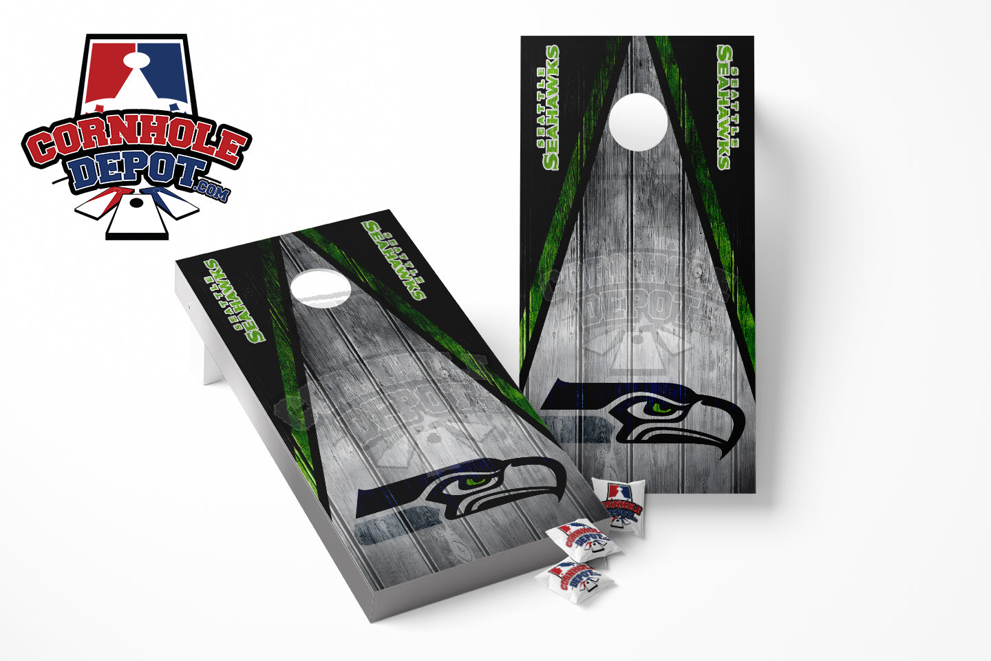 Seattle Seahawks Gray Cornhole Board Vinyl Wrap Skins Laminated Sticke ...