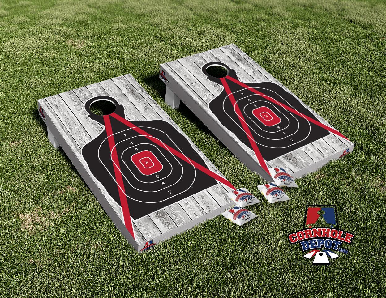 Shooting Target Washed Cornhole Board Vinyl Wrap Skins Laminated Stick ...