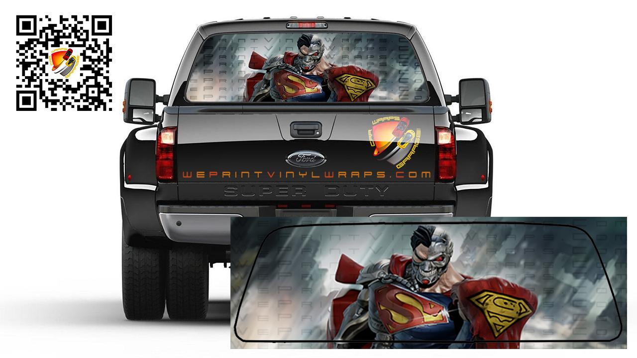 Superman Rear Window Tint Perforated Graphic Vinyl Decal Cars Trucks C ...