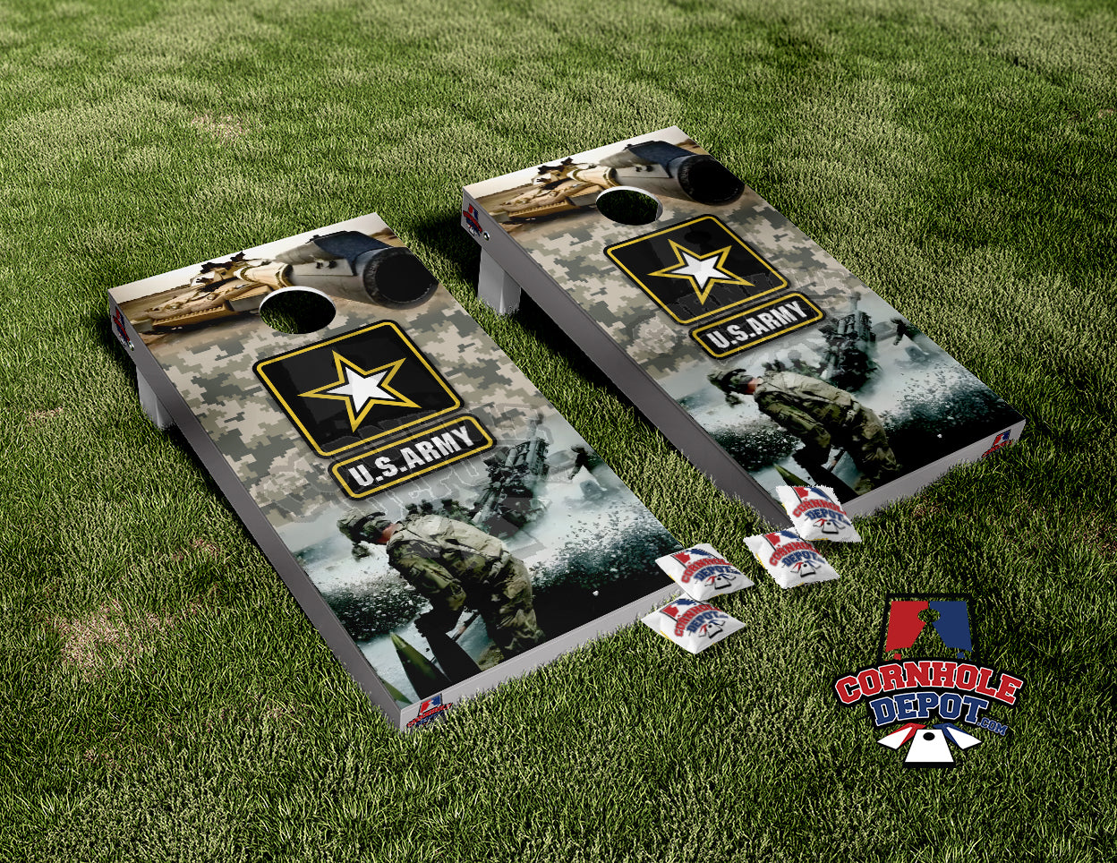 Tank Army Cornhole Board Vinyl Wrap Skins Laminated Sticker Set Decal ...