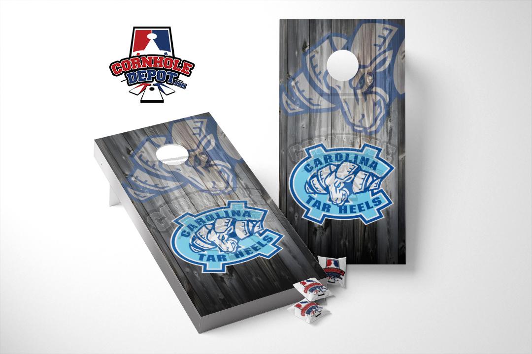 Tar Heels Carolina Ram Cornhole Board Vinyl Wrap Skins Laminated Stick ...