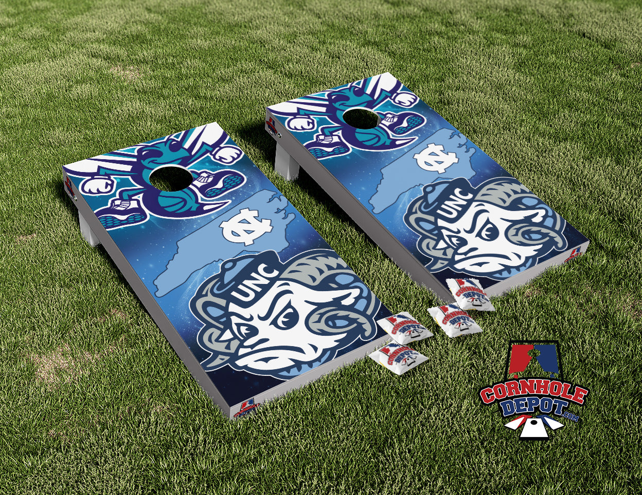 UNC Tar Heels North Carolina Mashup Cornhole Board Vinyl Wrap Skins La ...