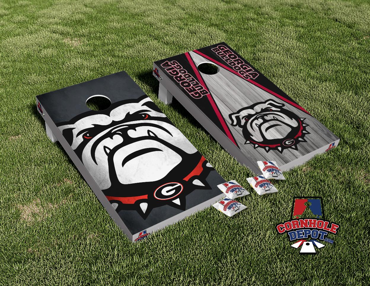 Georgia Bulldogs Split Set Cornhole Board Skins Vinyl Wrap Laminated S ...