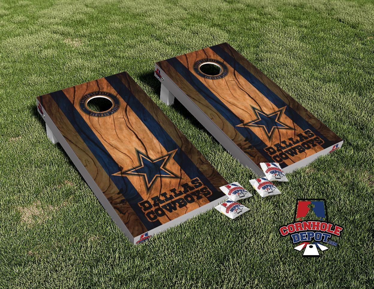 Cowboys Wood Cornhole Board Vinyl Wrap Skins Laminated Sticker Set Dec ...