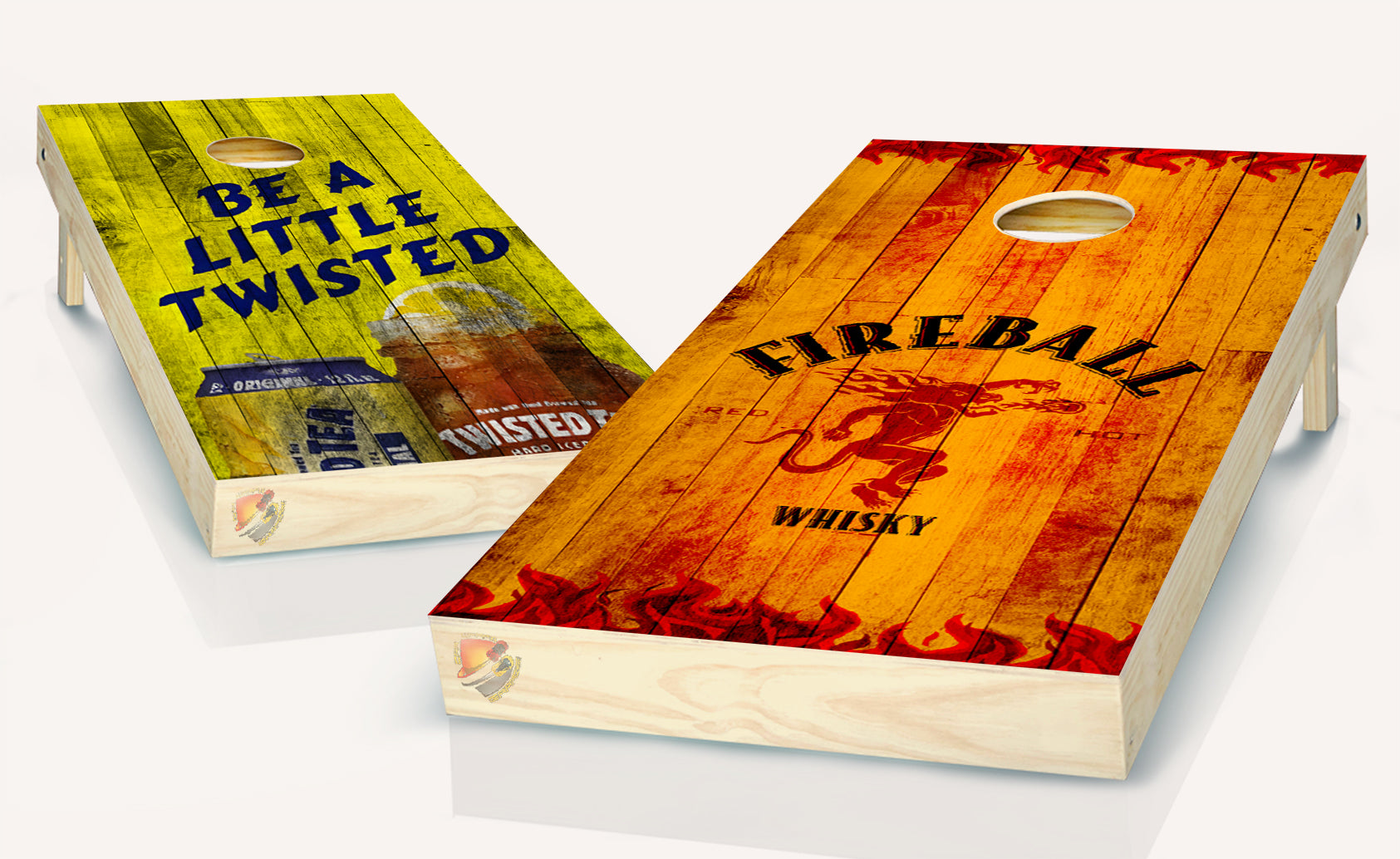 Fireball and Iced Tea Cornhole Board Vinyl Wrap Skins Laminated Sticke ...