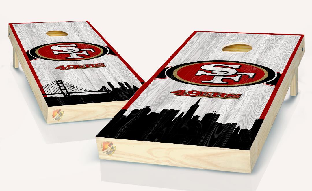 San Francisco 49ers Skyline Cornhole Board Vinyl Wrap Laminated Sticke ...