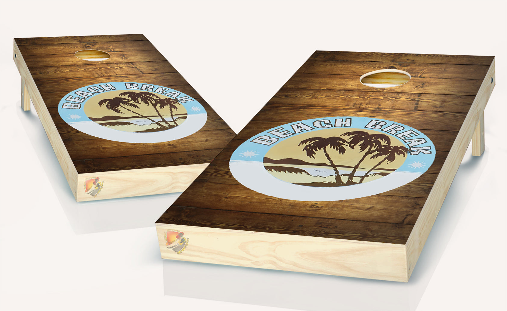 Beach Break Cornhole Board Vinyl Wrap Laminated Sticker Set Decal – We ...