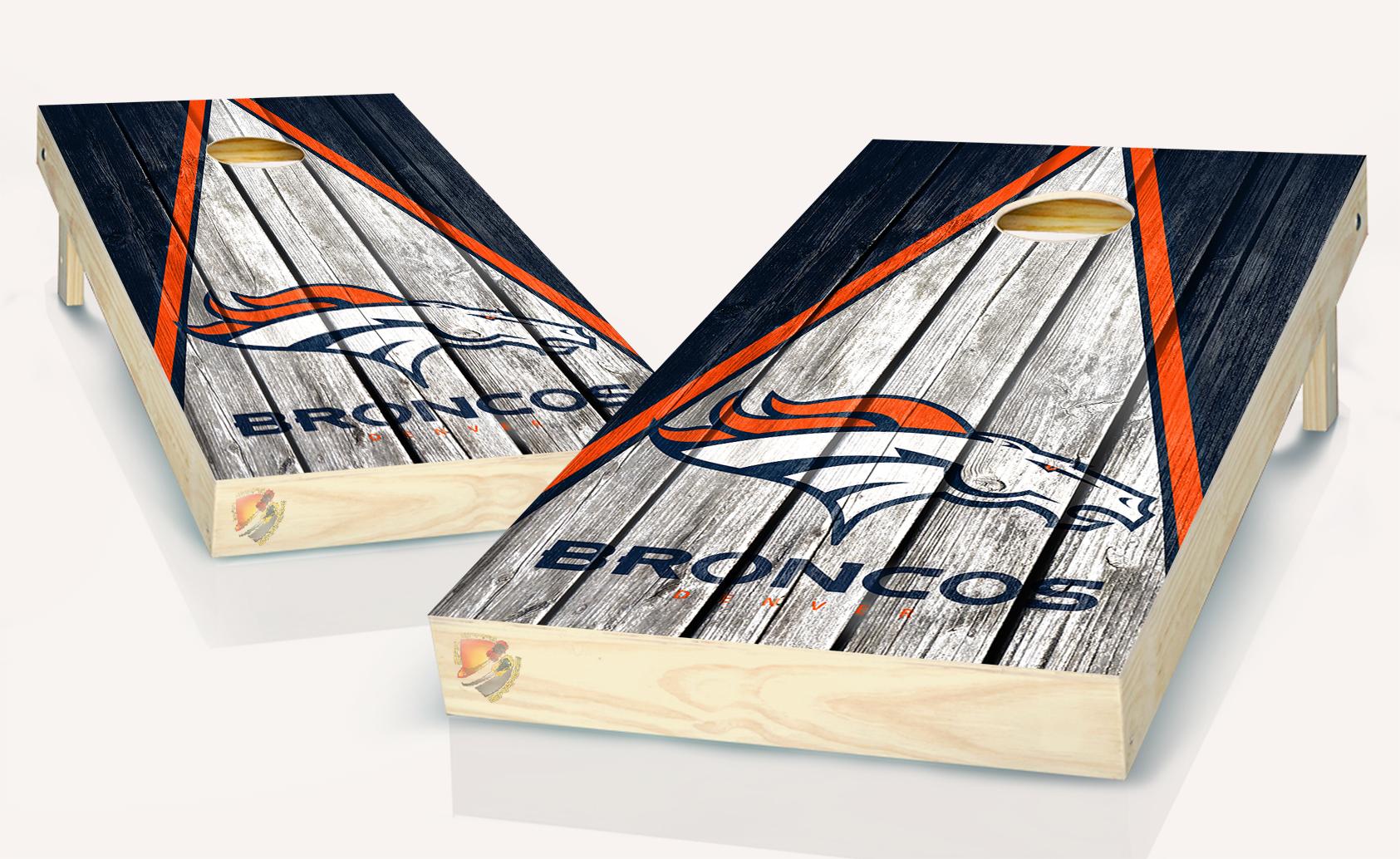 Broncos Denver Horse Gray Washed Board Cornhole Board Vinyl Wrap Skins ...