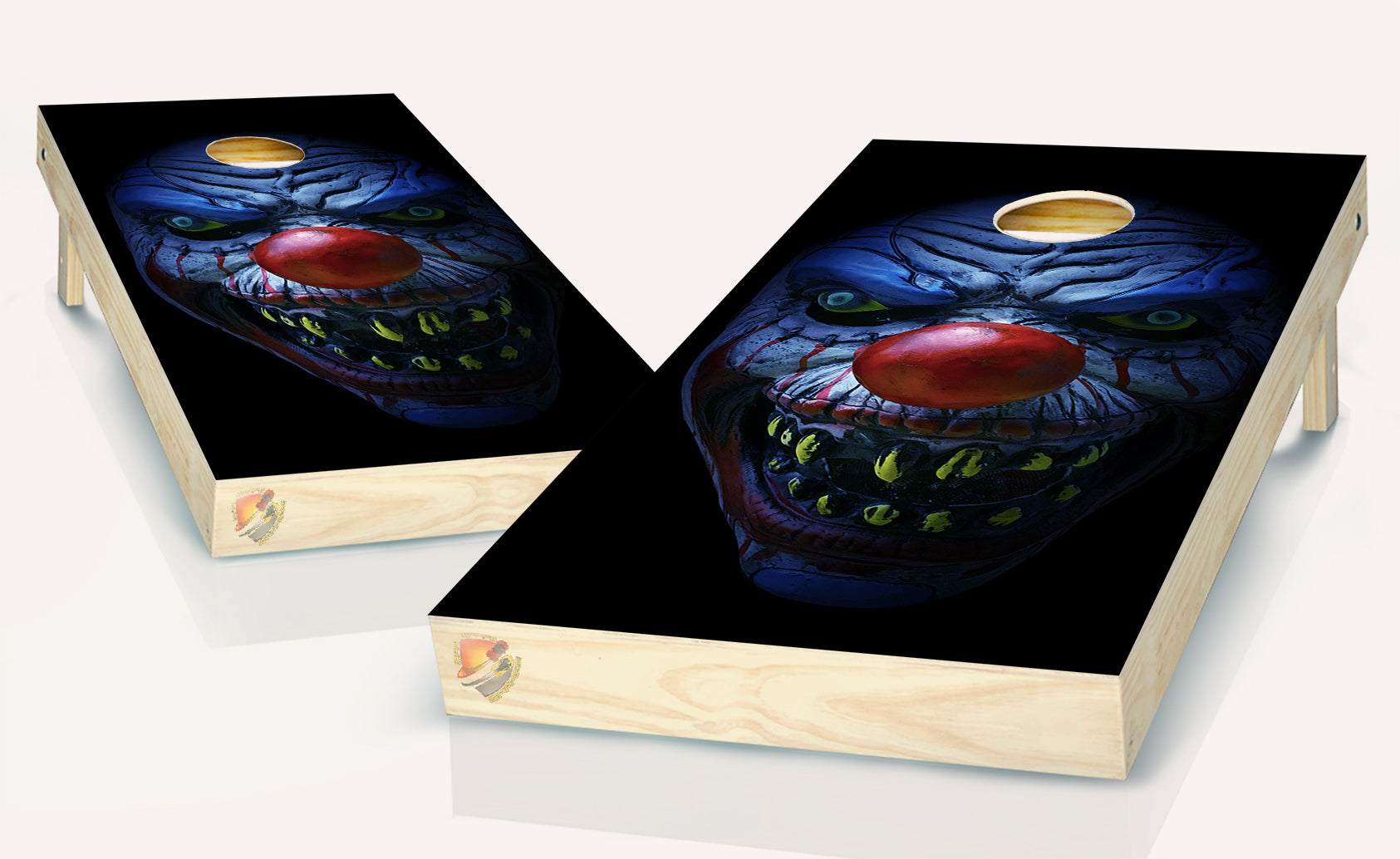 Clown Scary Evil Cornhole Board Vinyl Wrap Skins Laminated Decal Stick ...