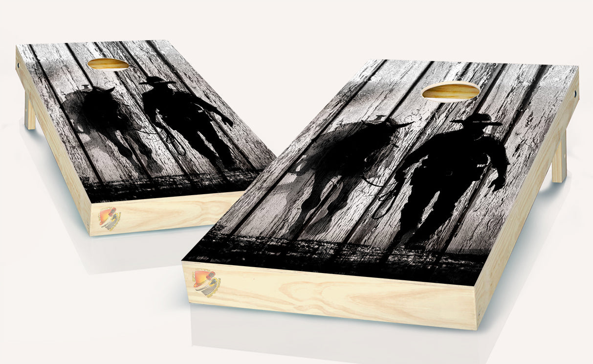 Cowboy Western Cornhole Board Vinyl Wrap Skins Laminated Sticker Set D ...